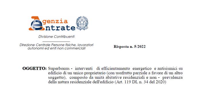 Superbonus 110, edificio con unico proprietario: nessuna agevolazione ... Superbonus 110, edificio con unico proprietario: nessuna agevolazione ...