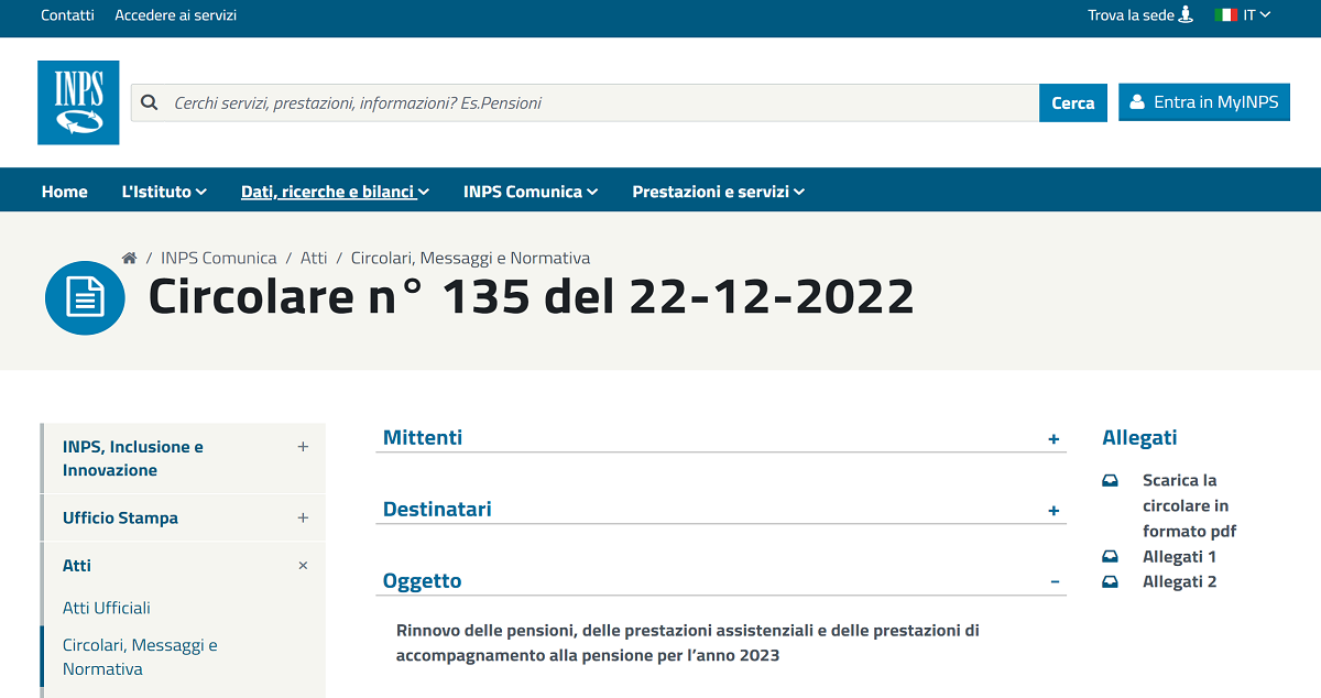 Pensioni 2023: requisiti e tabelle per la rivalutazione, le istruzioni INPS Pensioni 2023: requisiti e tabelle per la rivalutazione, le istruzioni INPS