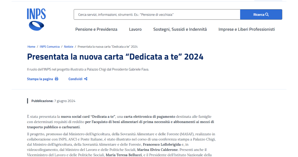 Carta dedicata a te 2024: in arrivo la conferma della lista INPS delle ... Carta dedicata a te 2024: in arrivo la conferma della lista INPS delle ...
