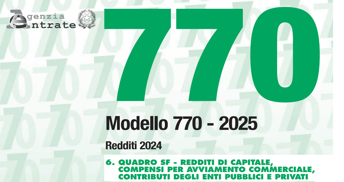 Modello 770/2025: istruzioni per la compilazione del Quadro SF