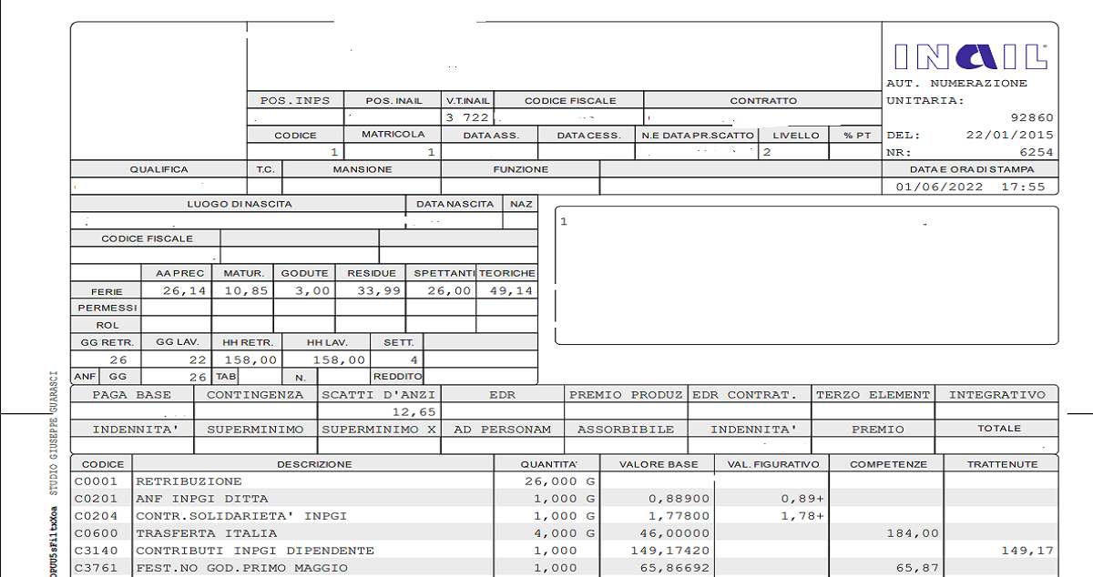 Calcolo stipendio netto