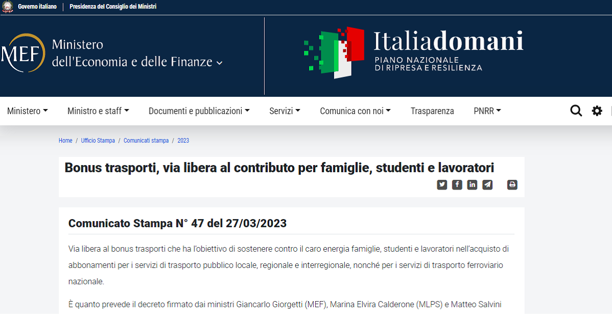 Bonus trasporti 2023: arriva il decreto attuativo, ma per la domanda c ...