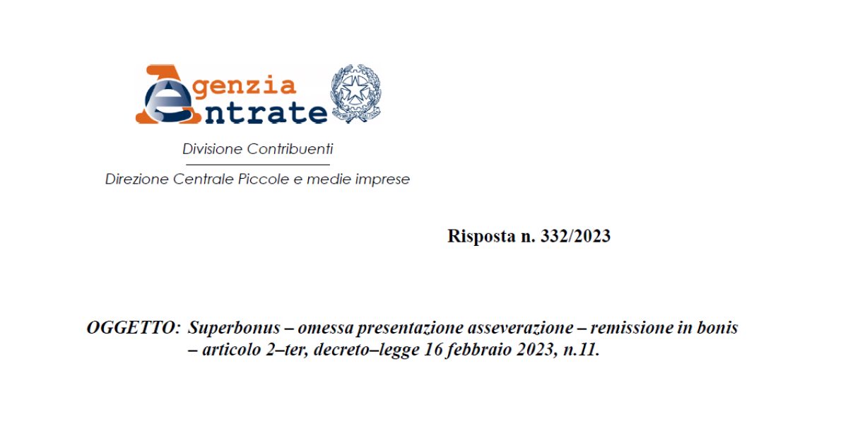 Superbonus, asseverazione allegato B non presentata: le regole sulla ...