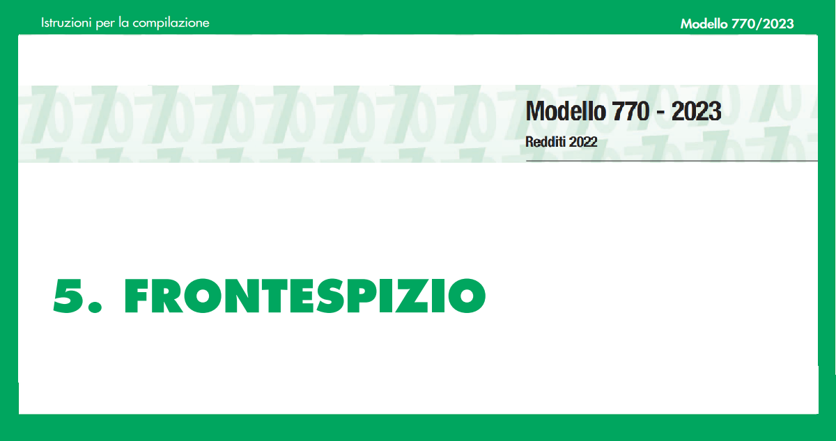 Modello 770/2023: la compilazione del frontespizio