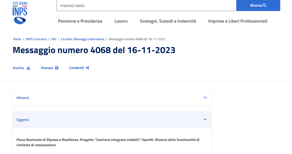 Indebiti INPS: piano per il recupero a rate attivabile online ...