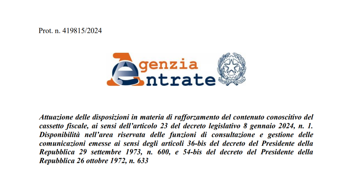Avvisi bonari nel Cassetto fiscale: dall’Agenzia delle Entrate ...