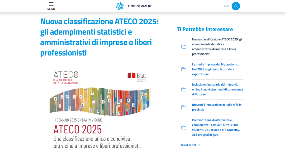 Partite IVA, da aprile la nuova classificazione ATECO 2025: cosa cambia ...