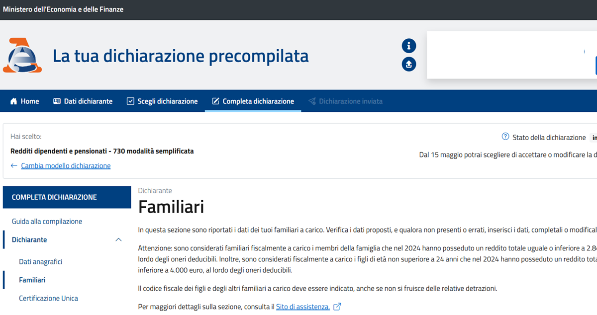 Modello 730 precompilato 2025, doppia verifica sui dati dei figli a carico