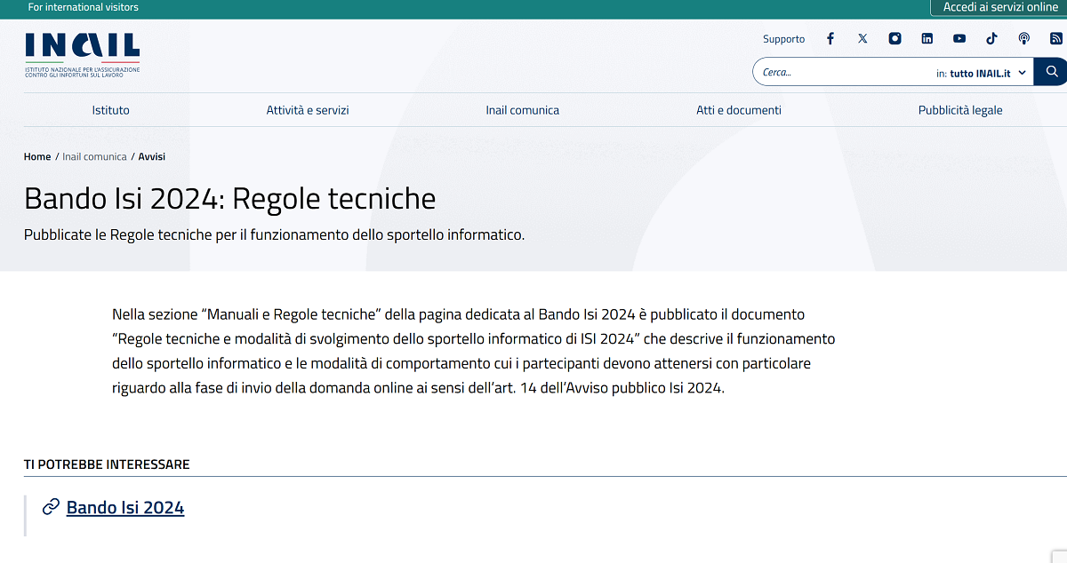 Bando ISI INAIL: come inviare la domanda tramite lo sportello informatico