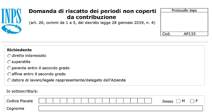 Domanda pace contributiva, ecco il modulo INPS per il riscatto dei contributi