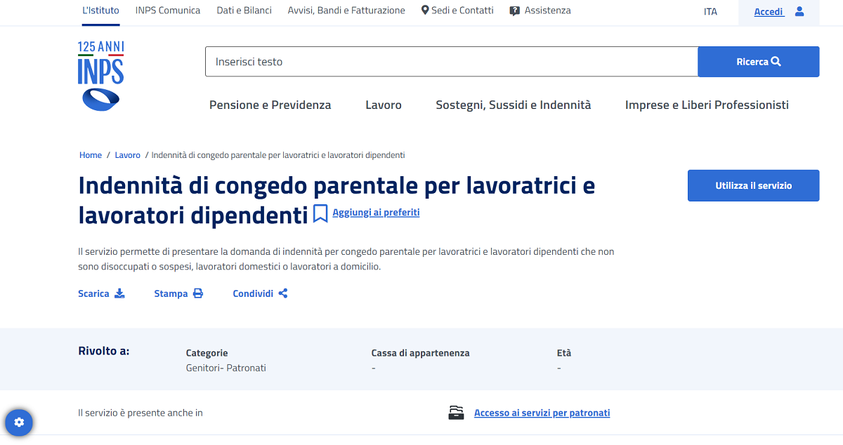 Congedo parentale INPS: istruzioni e fac simile