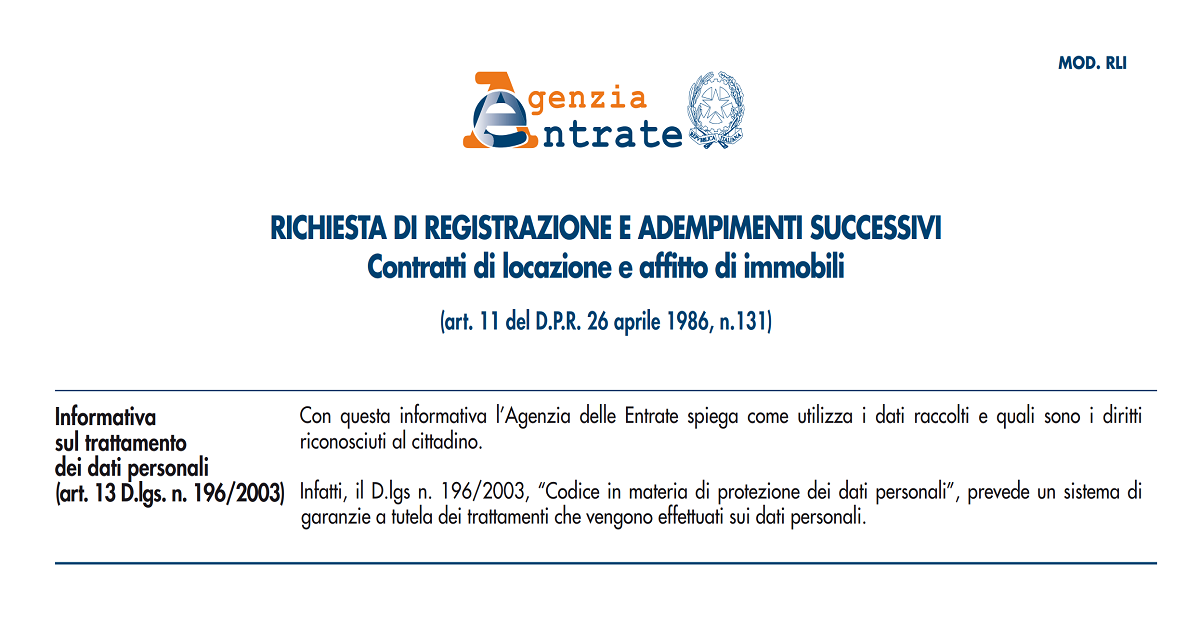 Nuovo modello RLI dal 19 settembre 2017: istruzioni AdE