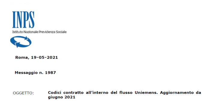 Flusso Uniemens: i nuovi codici contratto in uso da giugno