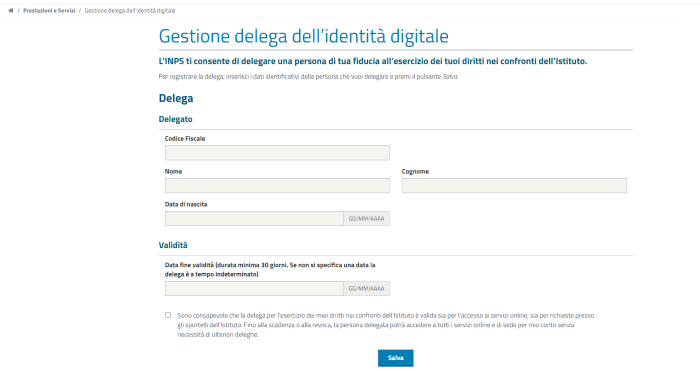 Delega SPID INPS: richiesta e revoca online dal 1° ottobre