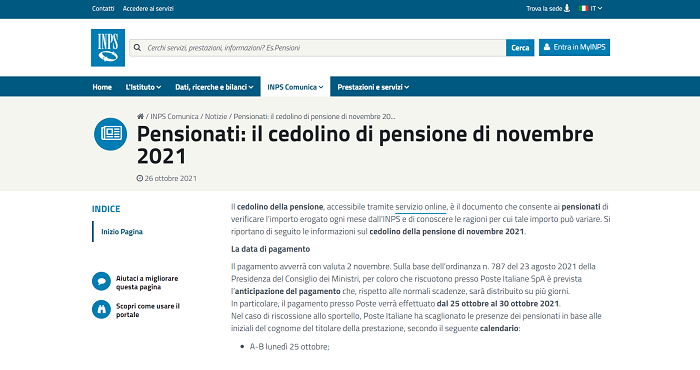 Cedolino pensione novembre 2021: gli importi tra trattenute, ANF e ...